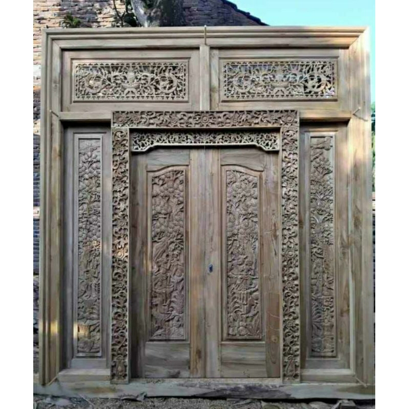 Jual pintu gebyok minimalis/pintu gebyok modern ful kayu jati ukir ...