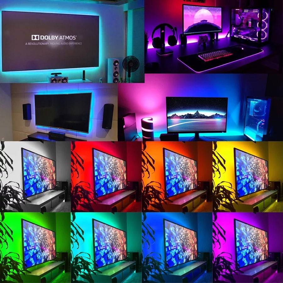 Jual Lampu Gaming RGB LED Strip Lamp Hiasan Mobil Motor Kamar Tidur ...
