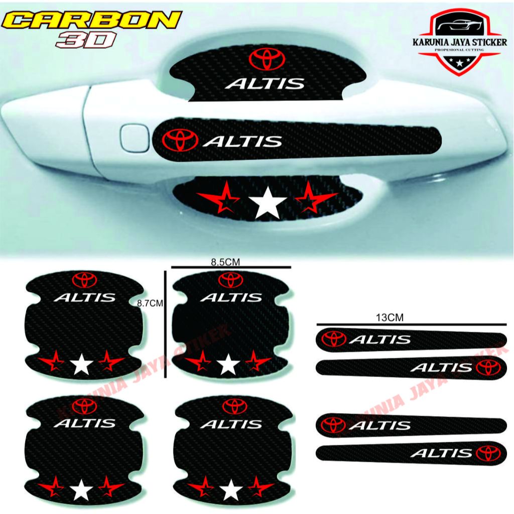 Jual 8 PCS SILL PLATE KARBON 3D MOBIL ALTIS STICKER CARBON 3D PELINDUNG ...