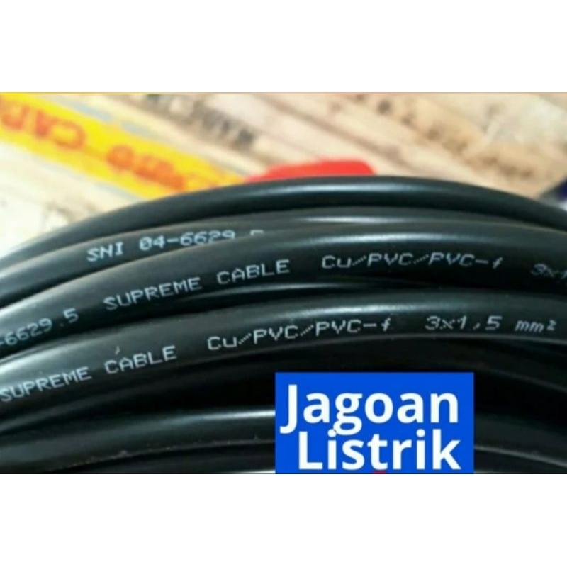 Jual Supreme Kabel Listrik NYYHY 3x0.75 MM ( Ecer ) Kabel Listrik Hitam Serabut NYMHY 3 x 0.75 ...