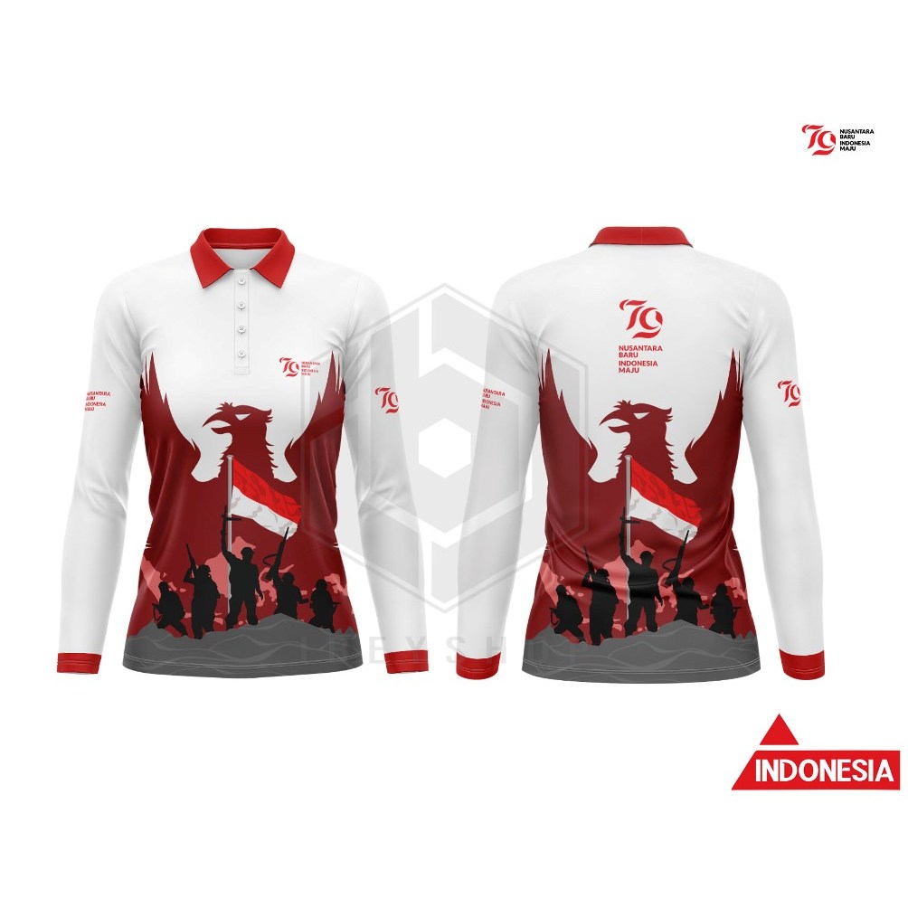 Jual Kaos Baju Polo Wanita 17 AGUSTUS 2024 DIRGAHAYU HUT RI 79 INDONESIA Fullprint Sublime 16 ...