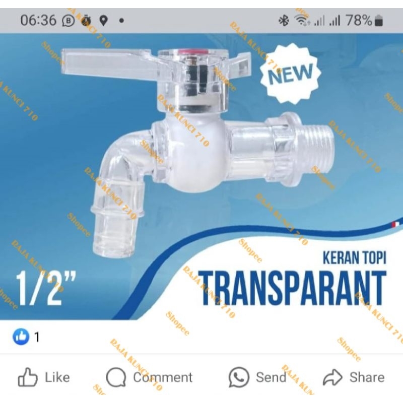 Jual Kran PVC Taman TOPI Transparan LOTUS / Kran PVC Topi Bening Kiri ...