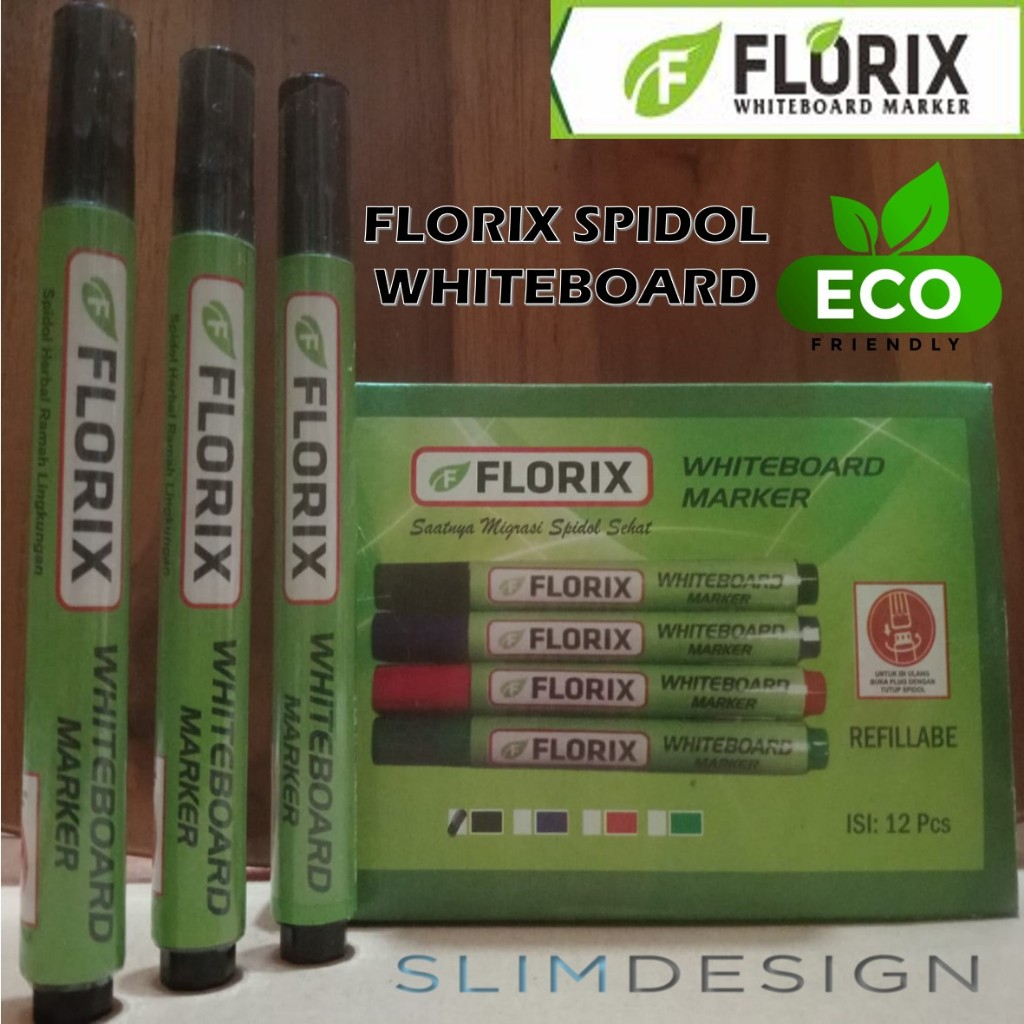 Jual Florix Spidol Ramah Lingkungan Whiteboard / Boardmarker (Pack ...