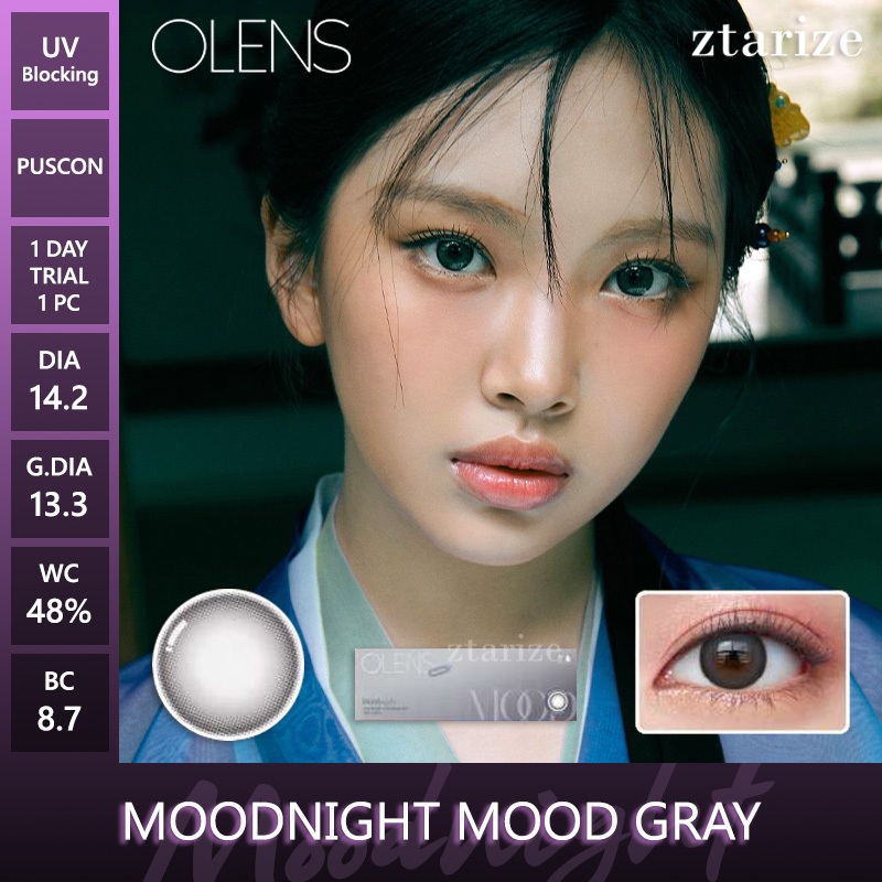 Jual ztarize - Ready Stock - Trial OLENS 🇰🇷 Moodnight Mood Gray 1 Day ...