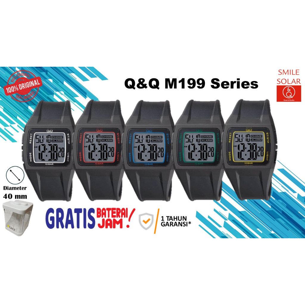 Jual Jam Tangan Pria Sporty Casual Rubber Digital Original Q&Q QnQ QQ ...