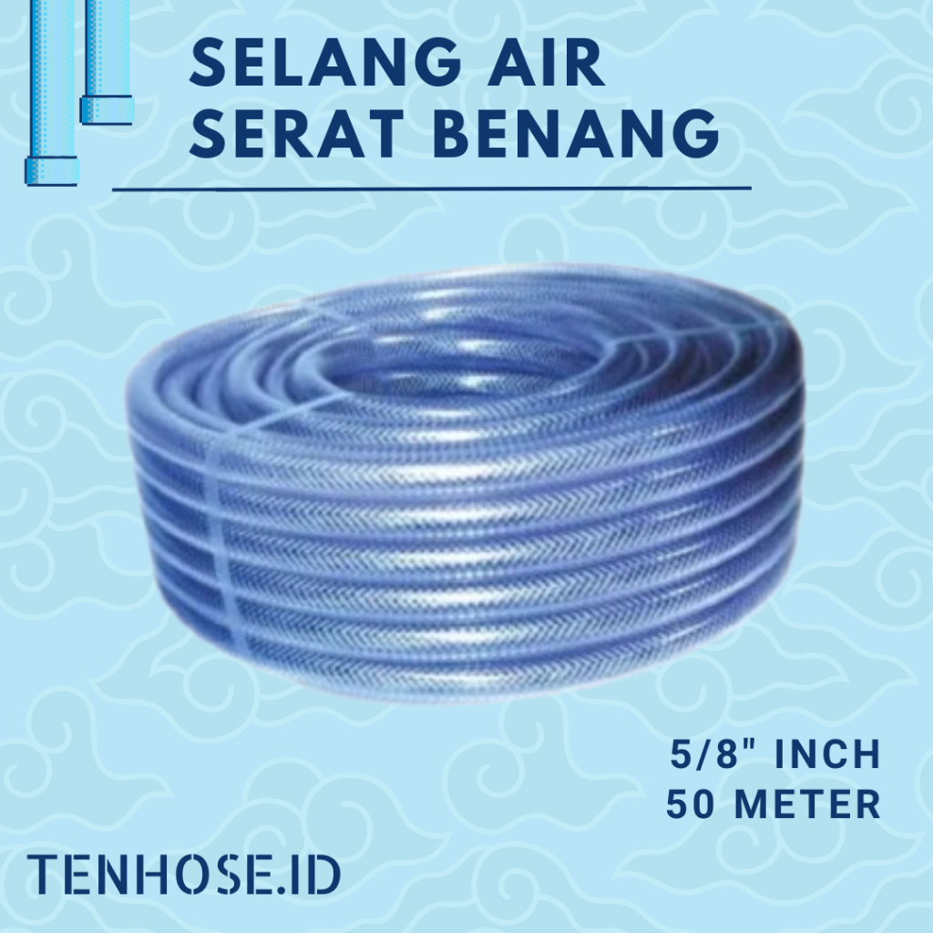 Jual Selang Air Serat Benang 5/8" Inch 50 Meter ( Harga Per 50 Meter )Selang Air Taman | Shopee ...
