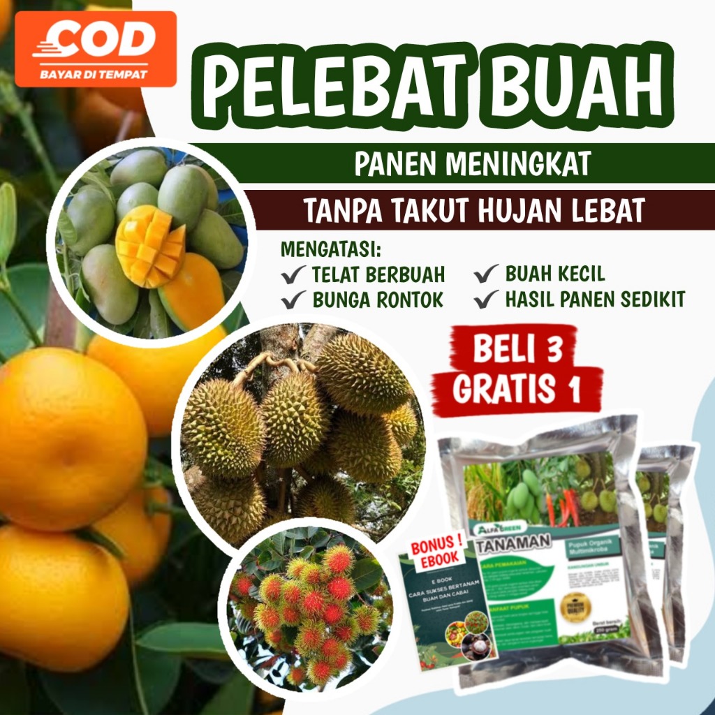 Jual ALFAGREEN-Pupuk Booster Organik Pelebat Buah Pemacu Bunga dan Buah Durian Agar Cepat ...