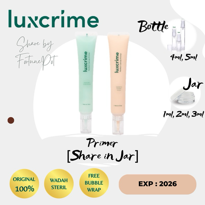 Jual [Share in Jar] Luxcrime Perfect Canvas Mattifying & Poreless Hydro ...