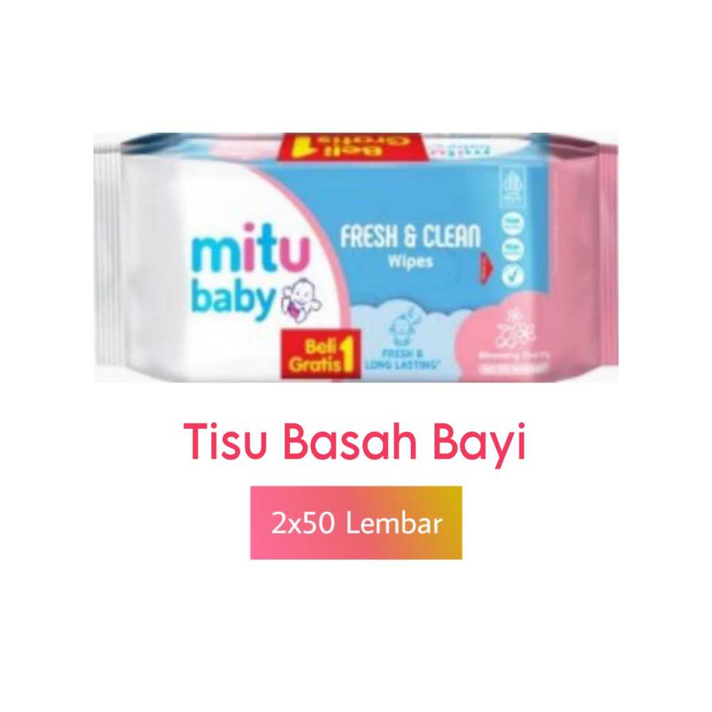 Jual TISU BASAH MITU BABY BUY 1 GET 1 ISI 50LBR | Shopee Indonesia