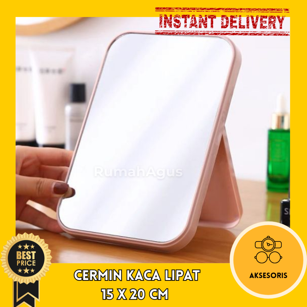 Jual Cermin Kaca Rias Make Up 15x20 cm Kaca Cermin Lipat Persegi ...