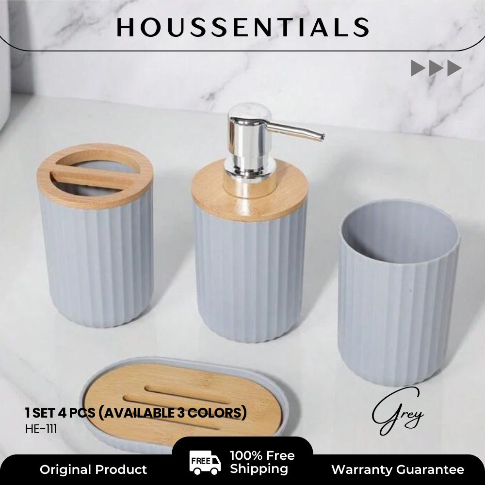 Jual SET AKSESORIS KAMAR MANDI / BATHROOM SET 4 IN 1 / DISPENSER TEMPAT ...