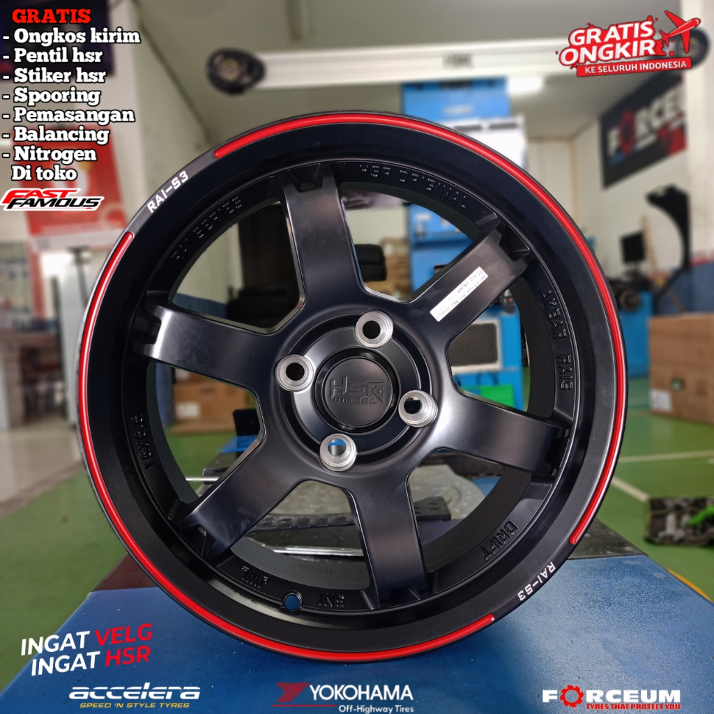 Jual Velg mobil r15 terbaru lebar 65 pcd 4x100 hsr wheel cocok untuk ...