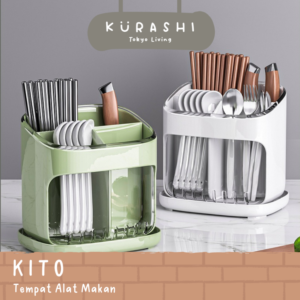 Jual 【KURASHI】KITO Organizer Alat Makan Sumpit Minimalis Perapi Peralatan Makan Estetik Rak ...
