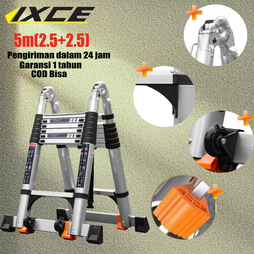 Jual Tangga Lipat Paduan Aluminium Teleskopik 5M Tangga Teleskopik ...