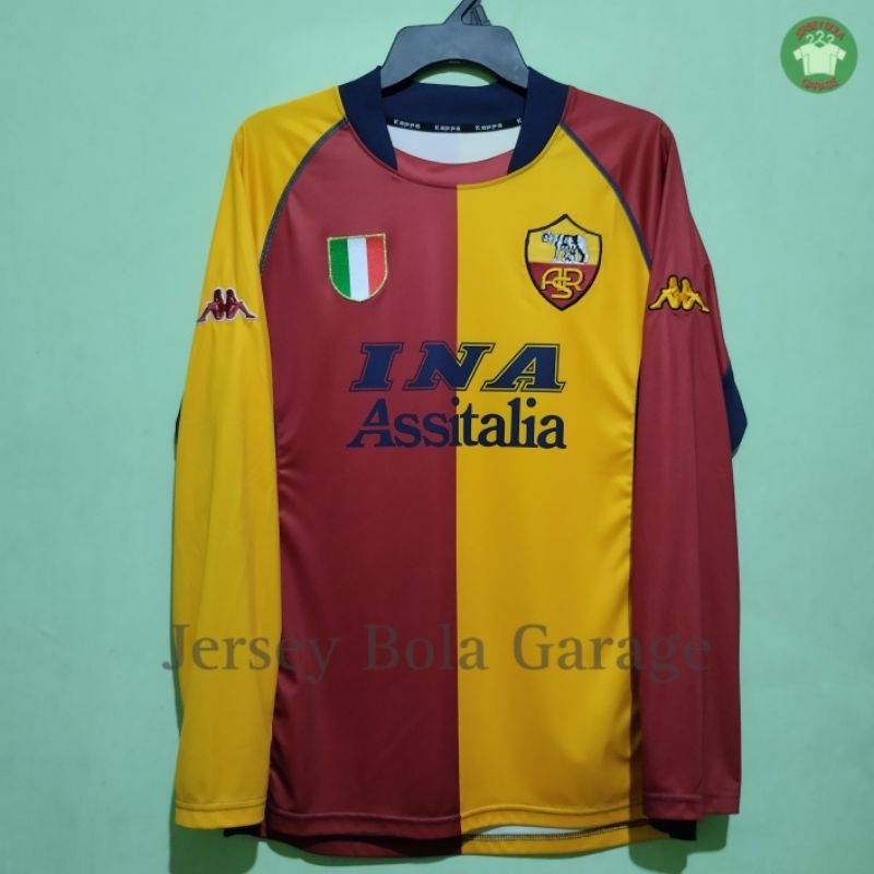 Jual Jersey Bola Retro AS Roma Home 2001 2002 | Shopee Indonesia
