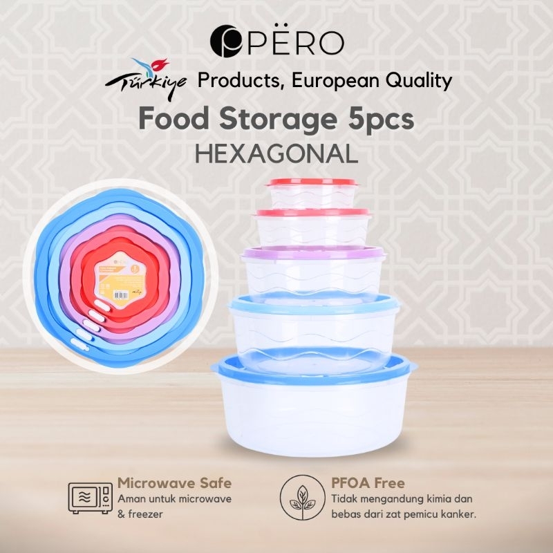 Jual Pero Food Storage Container Set of 5 / Tempat Penyimpanan Makanan ...