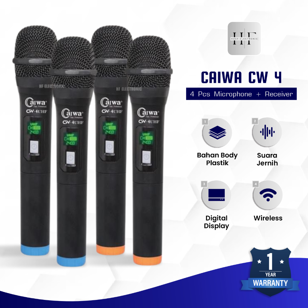Jual Mic Wireless CAIWA CW-4 Microphone Wireless 4-Chanel Mic Anti ...