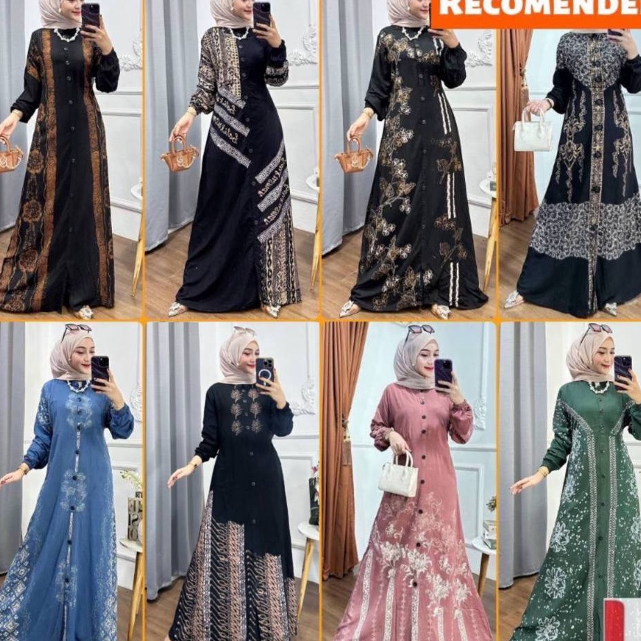 Jual Batik Usman Gamis Twill Rayon Premium Model Kancing Terbaru Jumbo ...