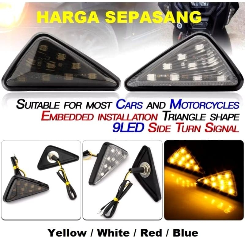 Jual Lampu Sein Sen Tempel Segitiga LED Fairing R15 V2 V3 R25 Ninja 250 CBR150 | Shopee Indonesia