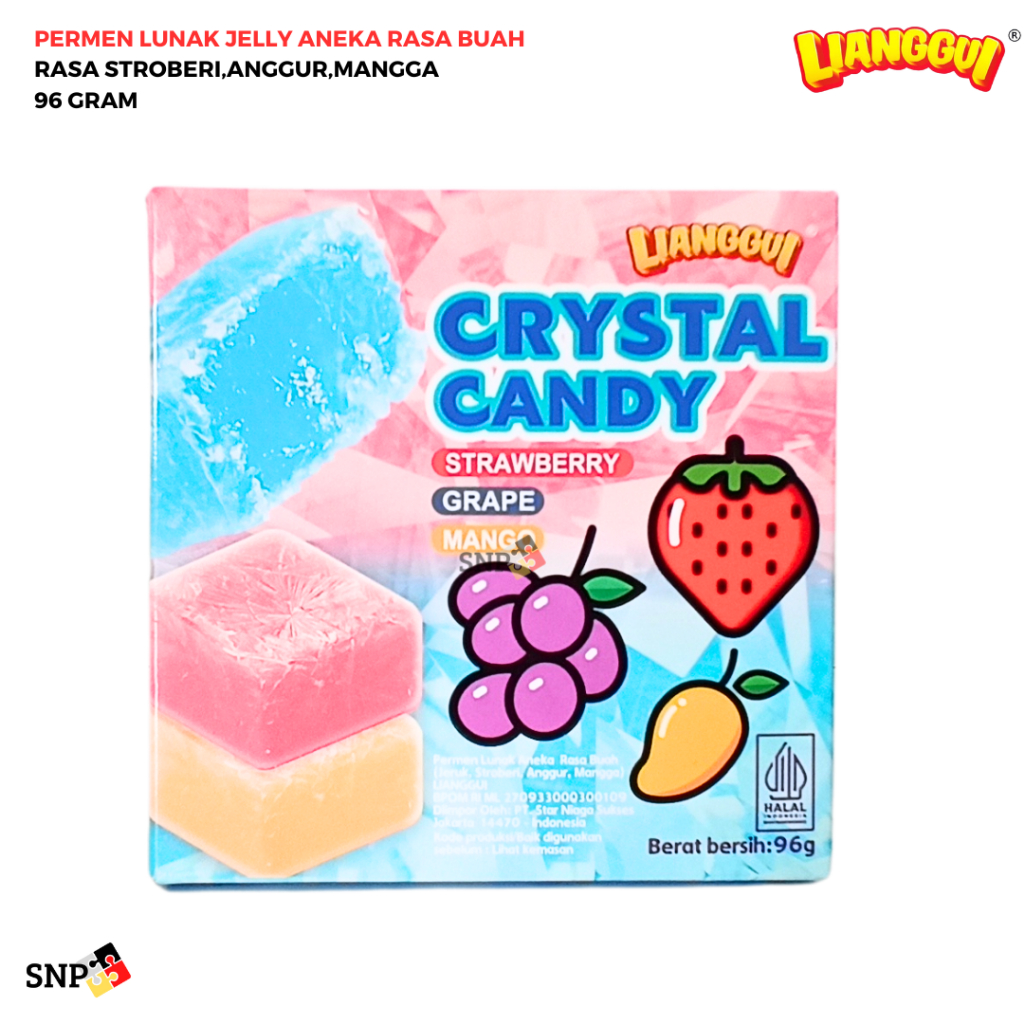 Jual LIANGGUI PERMEN LUNAK CRYSTAL CANDY JELLY ANEKA RASA BUAH 96 GRAM ...