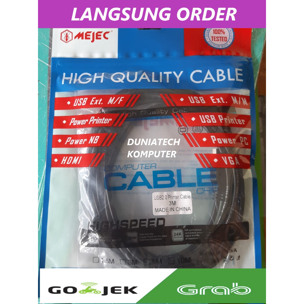 Jual KABEL USB PRINTER 3M / 3 METER / 3 M KABEL PRINTER 3M EPSON HP ...