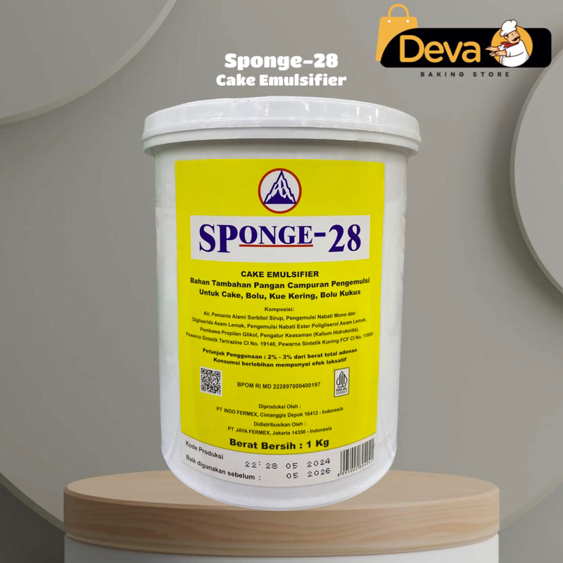 Jual Sponge-28 Cake Emulsifier - Sponge 28 Penstabil Kue 1kg | Shopee ...