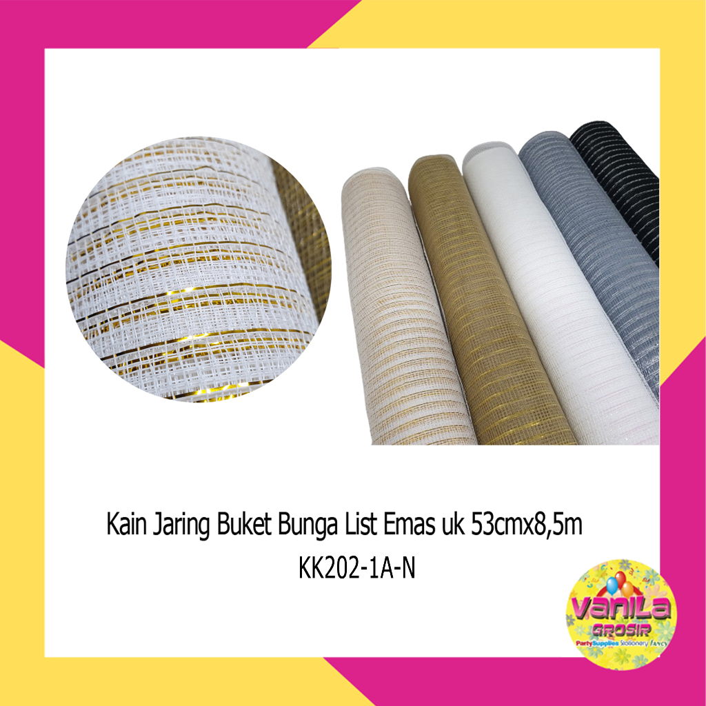 Jual (1Roll) Flower Wrapping Jaring, kertas jaring buket, kain polynet ...