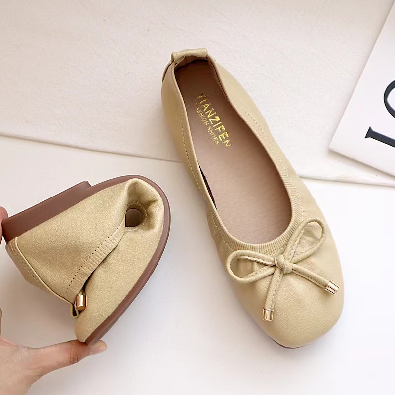 Jual Women Ballet Flats Elastic Leather Ballerina Flatshoes 5363 (Size ...