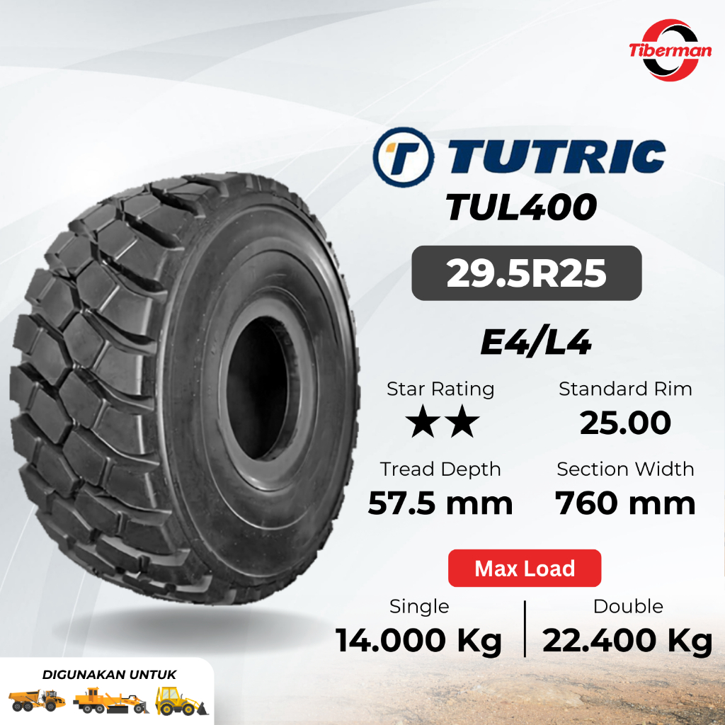Jual Ban Tutric TUL400 29.5R25 ** E4/L4 - Ban Articulated Dump Truk ...