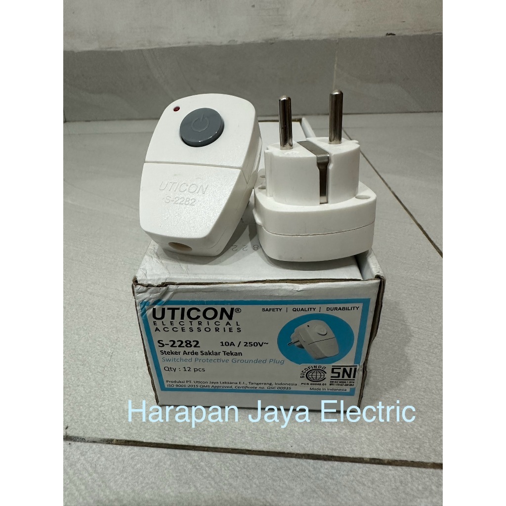 Jual Uticon S-2282 Steker + Saklar Tekan | Shopee Indonesia