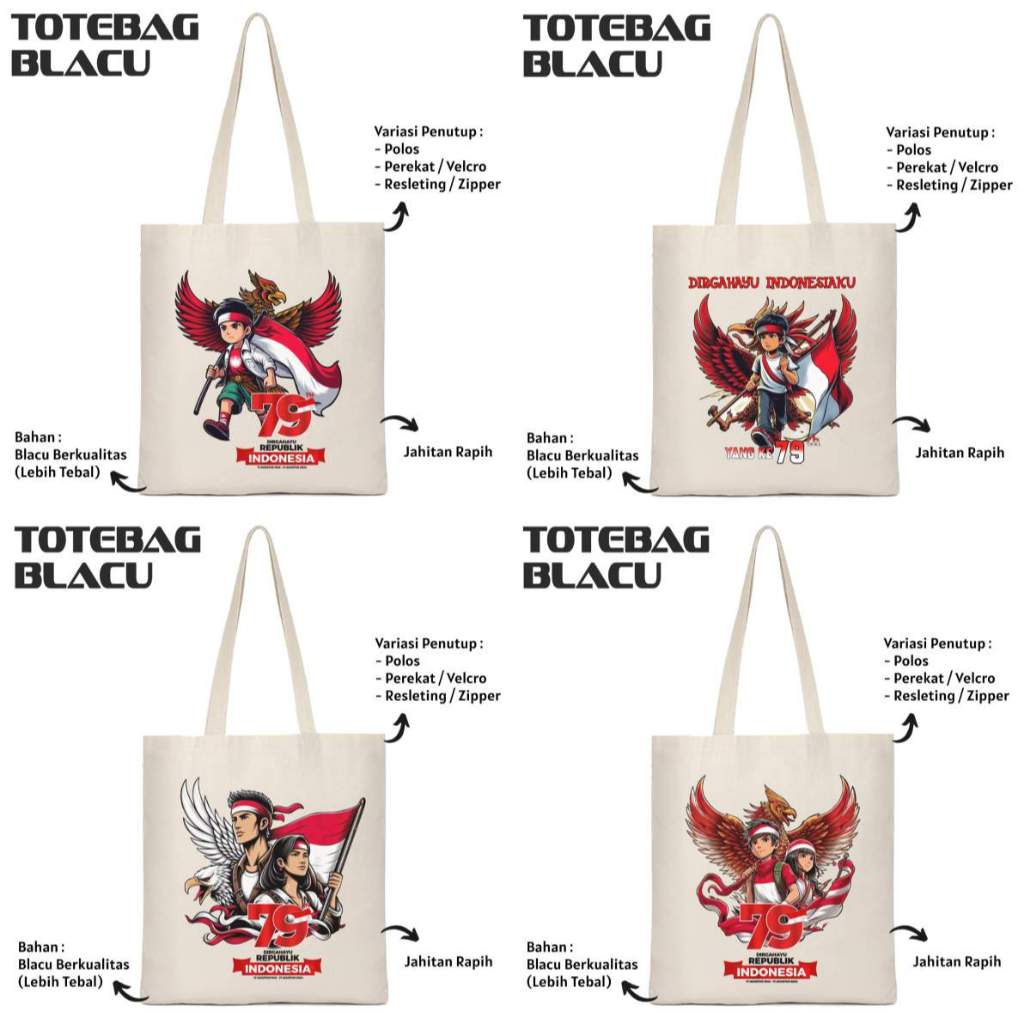 Jual Tas Totebag Tote Bag Special Kemerdekaan Indonesia Merdeka 17 ...