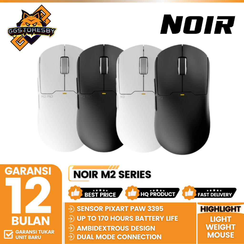 Jual Noir M2 4K Wireless Lightweight Wireless Gaming Mouse | Shopee ...