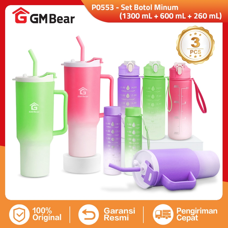 Jual GM Bear Set Botol Minum Warna Gradasi (1300 mL + 600 mL + 260 mL ...