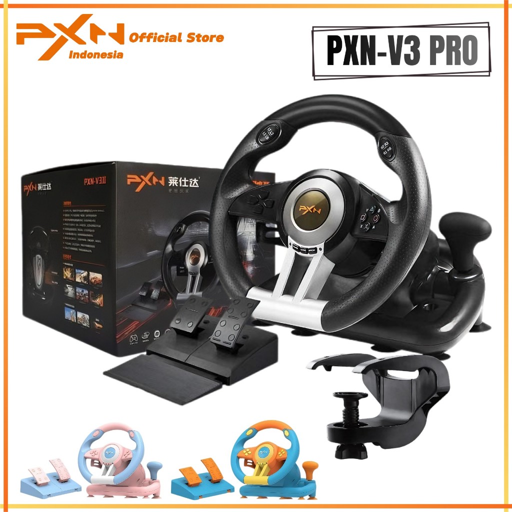Jual PXN V3 PRO 180 Degree Race Steering Wheel Compatible with PC, PS3, PS4 and Xbox One ...