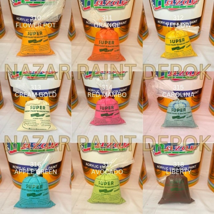Jual NAZAR PAINT CAT TEMBOK KILOAN SUPER MURAH INDOOR DAN OUTDOOR 500 ...