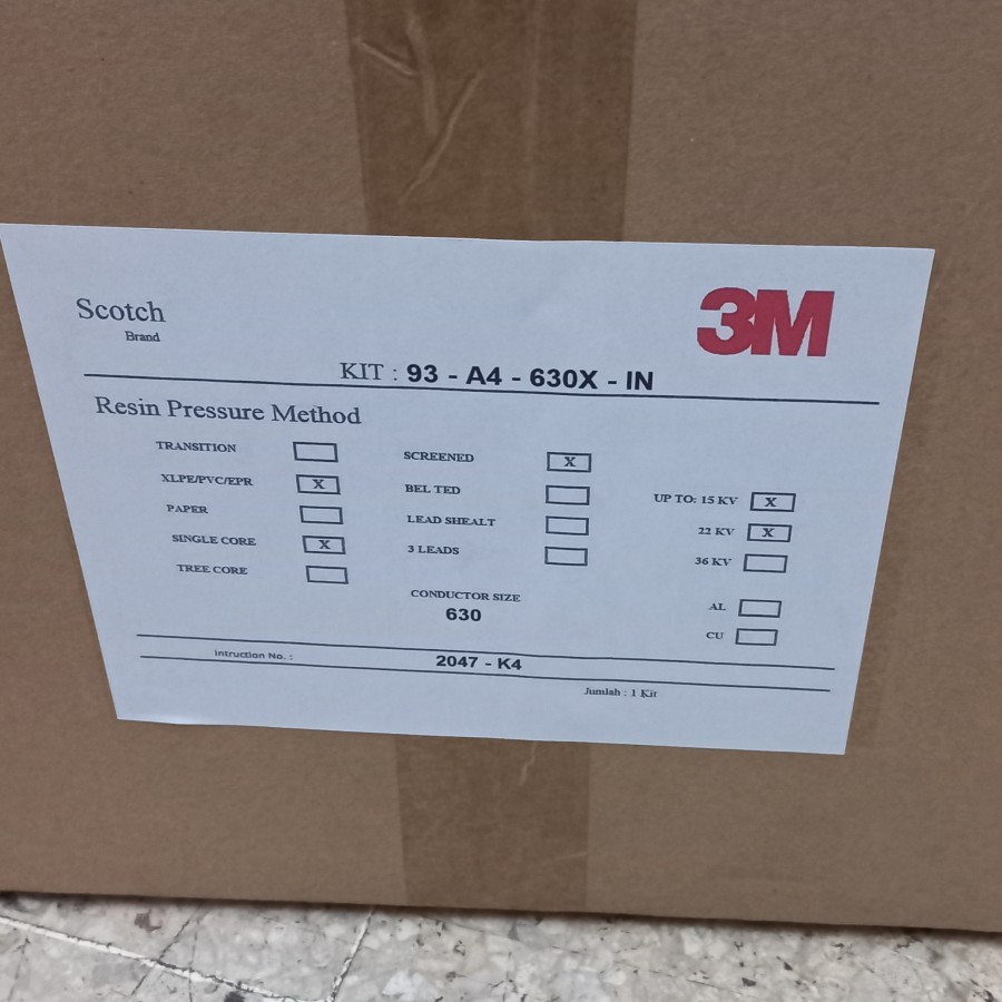 Jual Original 3M Scotchcast 93 A4 630X IN Splice Resin Kit Joint Cable ...