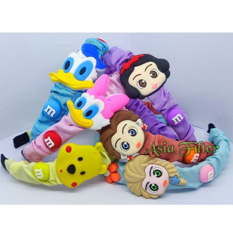 Jual Bando anak karakter princess bando kerut scrunchie anak korea ...