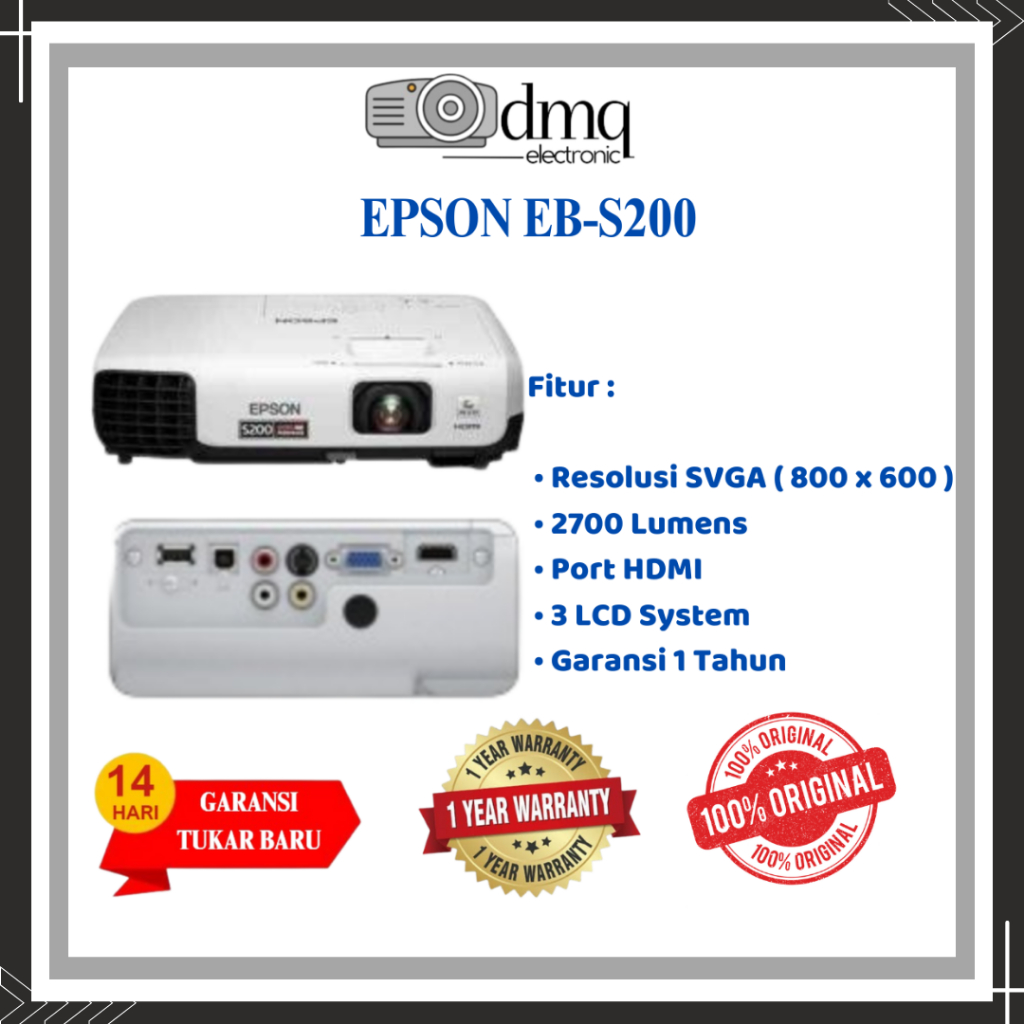 Jual proyektor epson eb s200 / epson ebs 200 2700 lumen | Shopee Indonesia
