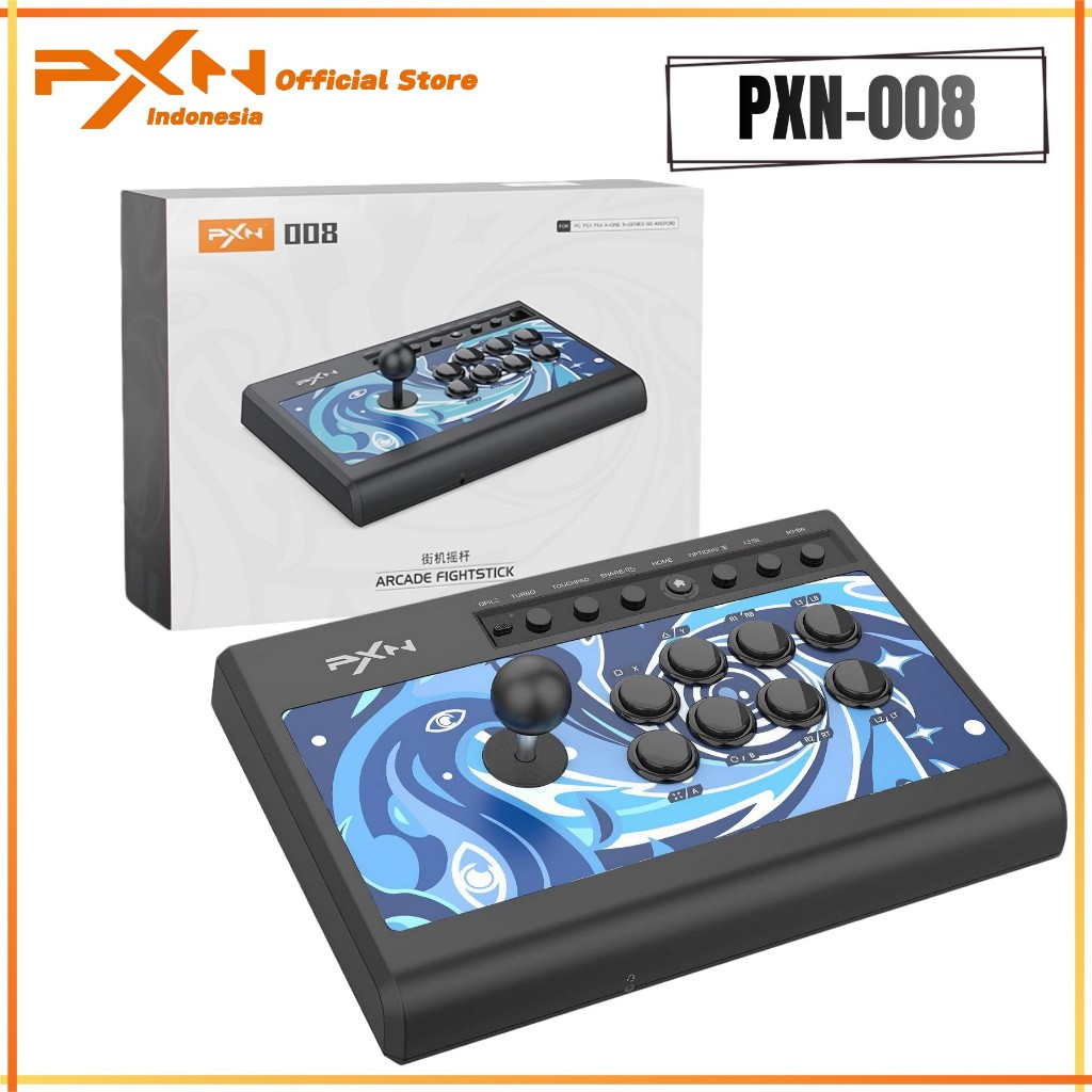 Jual PXN 008 Arcade Stick Fight Stick Game Controller Joystick Green Axis Mechanical Buttons USB ...