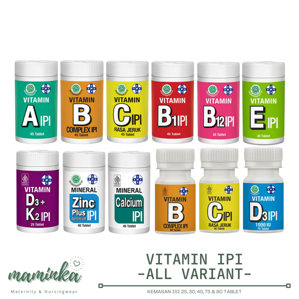 Jual Vitamin IPI All Varian (A, B1, B Complex, B12, C) Lengkap | Shopee Indonesia