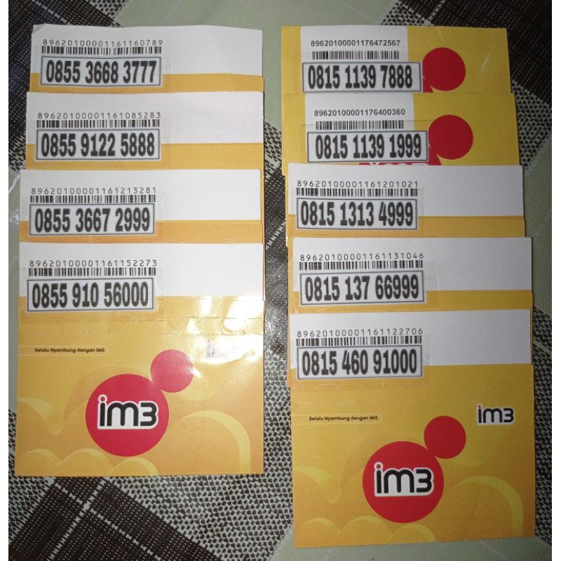 Jual Nomor cantik kartu perdana Im3 Ekor Triple hoki bebas pilih Nomor ...