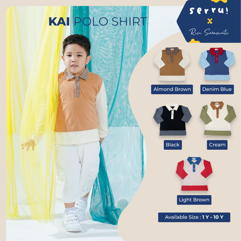 Jual serru! KAI Top - Kaos Polo Anak Lengan Panjang | Shopee Indonesia