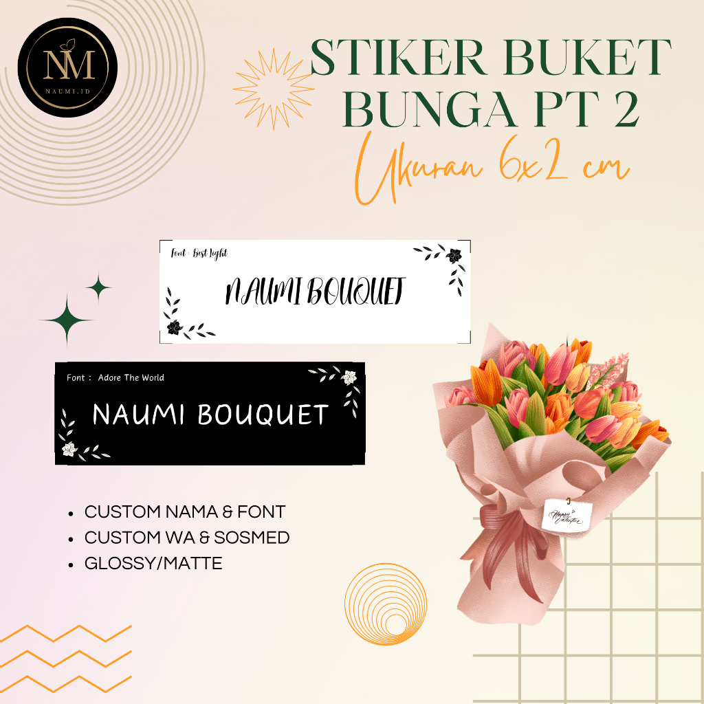 Jual [ BUNGA, Part 2 ] STIKER BUKET/STICKER BOUQUET/LABEL BUKET/STIKER ...