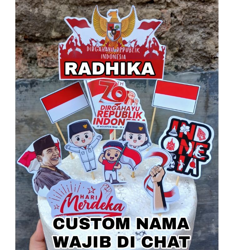 Jual Topper Tumpeng kue Kemerdekaan / Hut RI / Agustusan / 17 Agustus ...