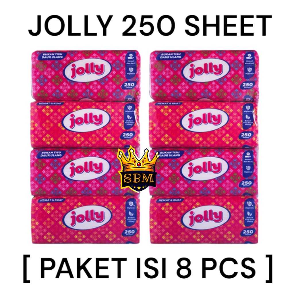 Jual PAKET 8 PAX ~ SBM ~ Tissue JOLLY 250 sheets 2ply tisue jolly 250 ...