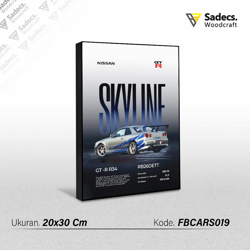 Jual Sadecs - Poster Bingkai Fiber Kanvas MOBIL SPORT ukuran 20x30 Cm ...