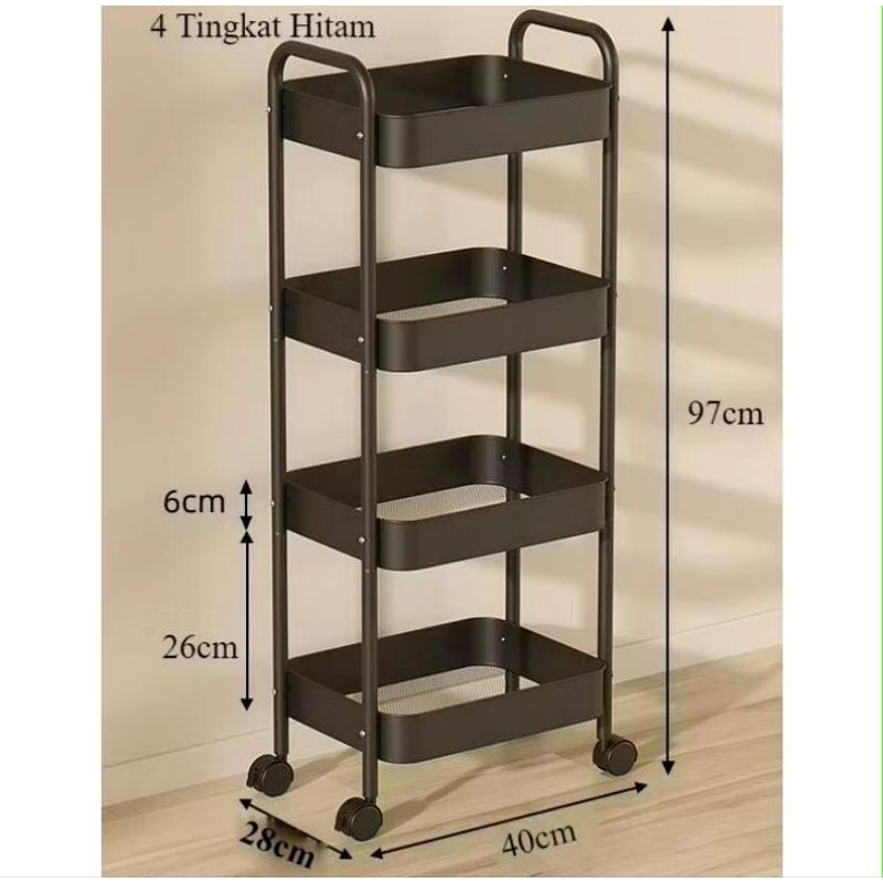 Jual RAK TROLLEY FULL BESI 4 TINGKAT | Shopee Indonesia