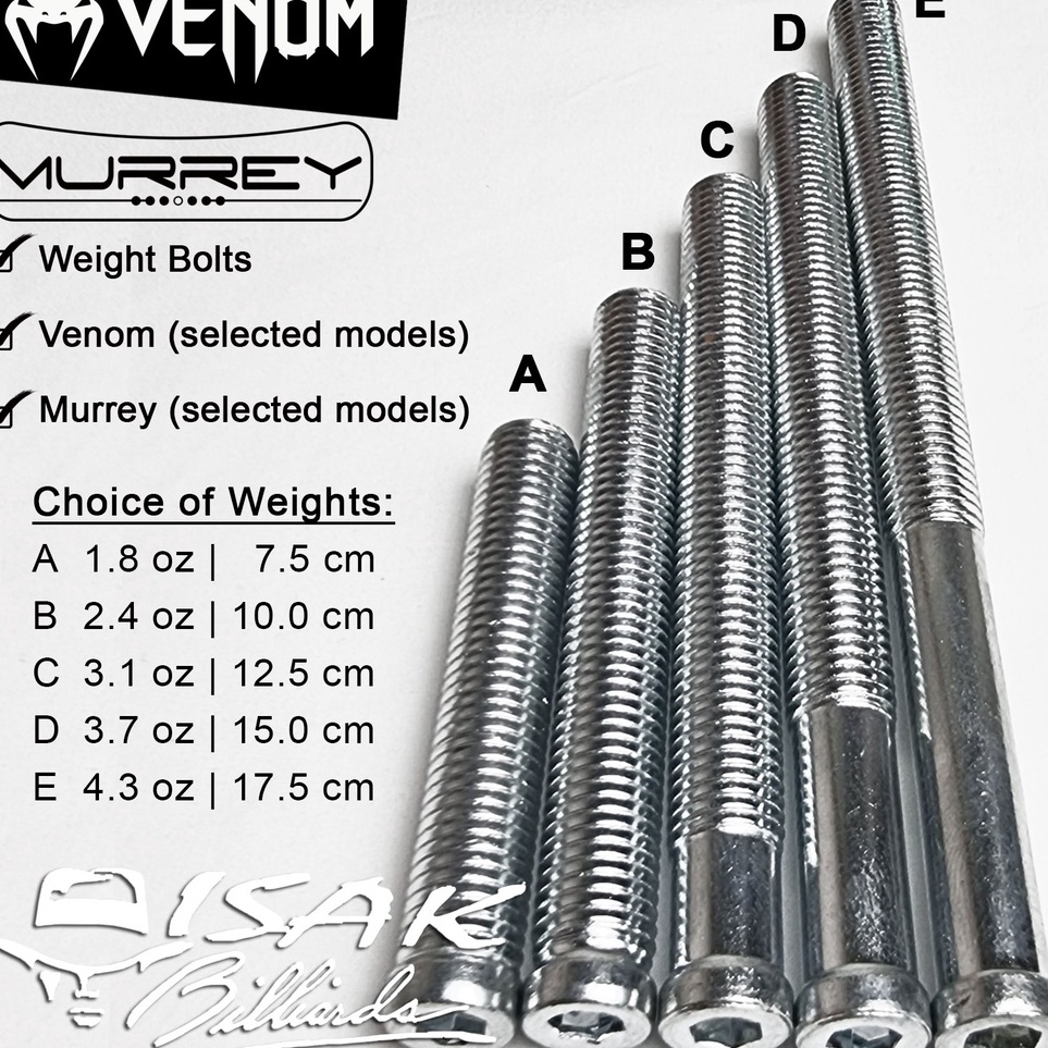 Jual Super Tambahan Murrey Venom Weight Bolt Baut Pemberat Cue Stick ...