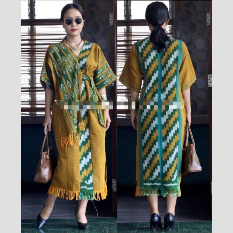 Jual DRESS TENUN ETNIK || BAJU DRESS KEKINIAN || BAJU MODEL BARU || BAJU PESTA | Shopee Indonesia