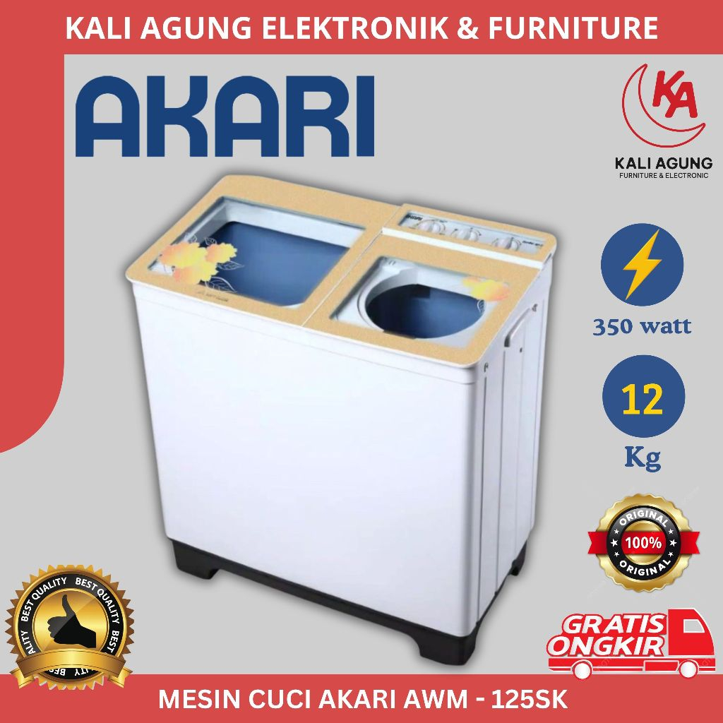 Jual MESIN CUCI AKARI 2 TABUNG / 12 KG / AWM 125 SK / GRATIS PENGIRIMAN KOTA SERANG | Shopee ...